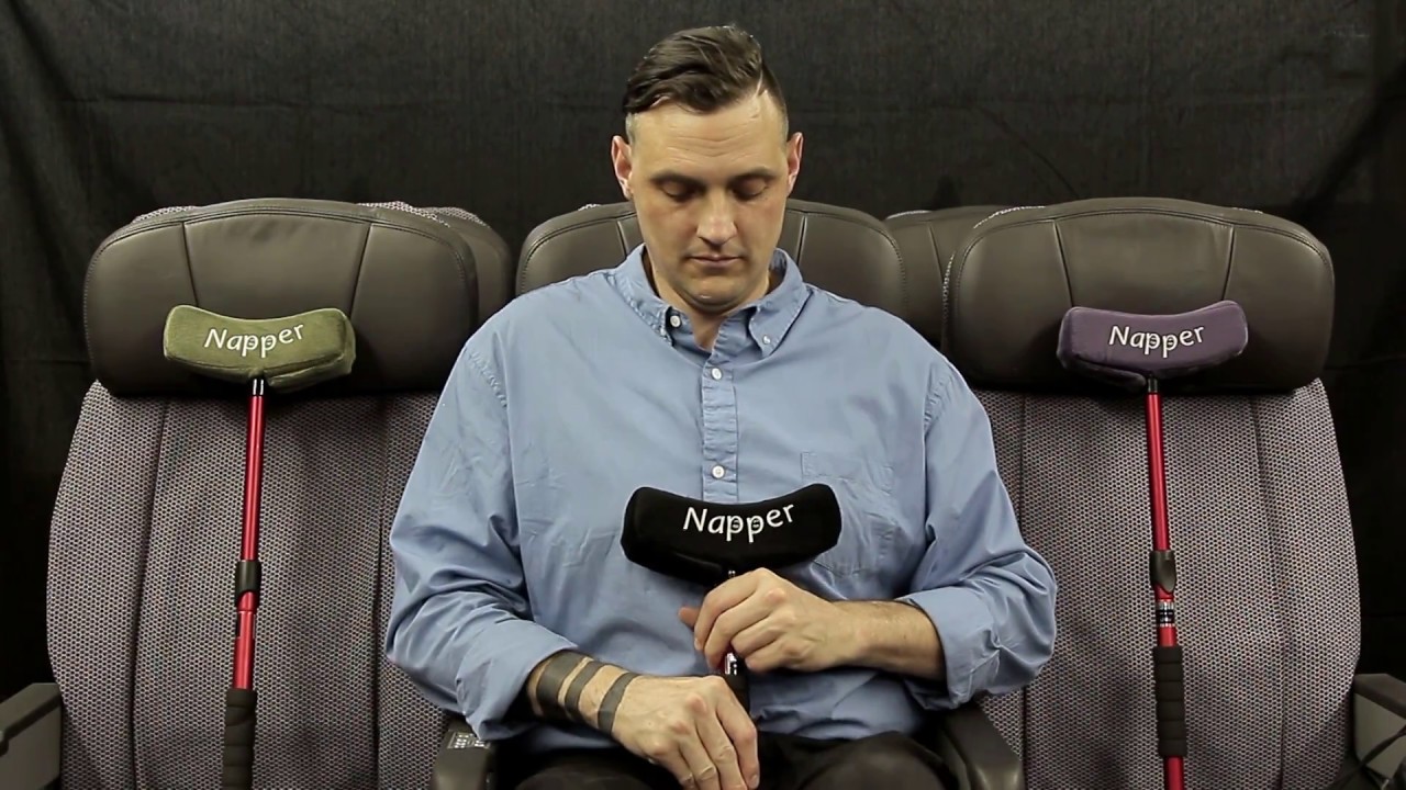 The Napper - Portable Headrest - Travel Headrest - YouTube