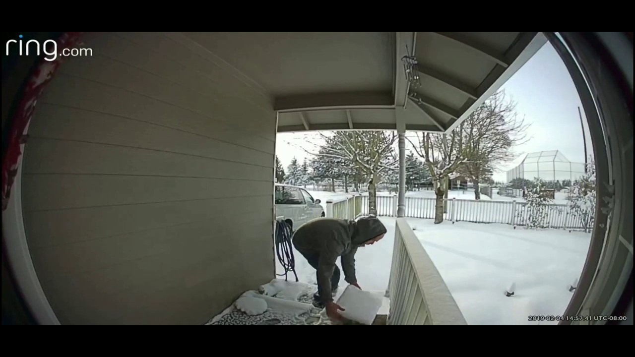 Package Thief gets Surprised by a bait box with an alarm. - YouTube