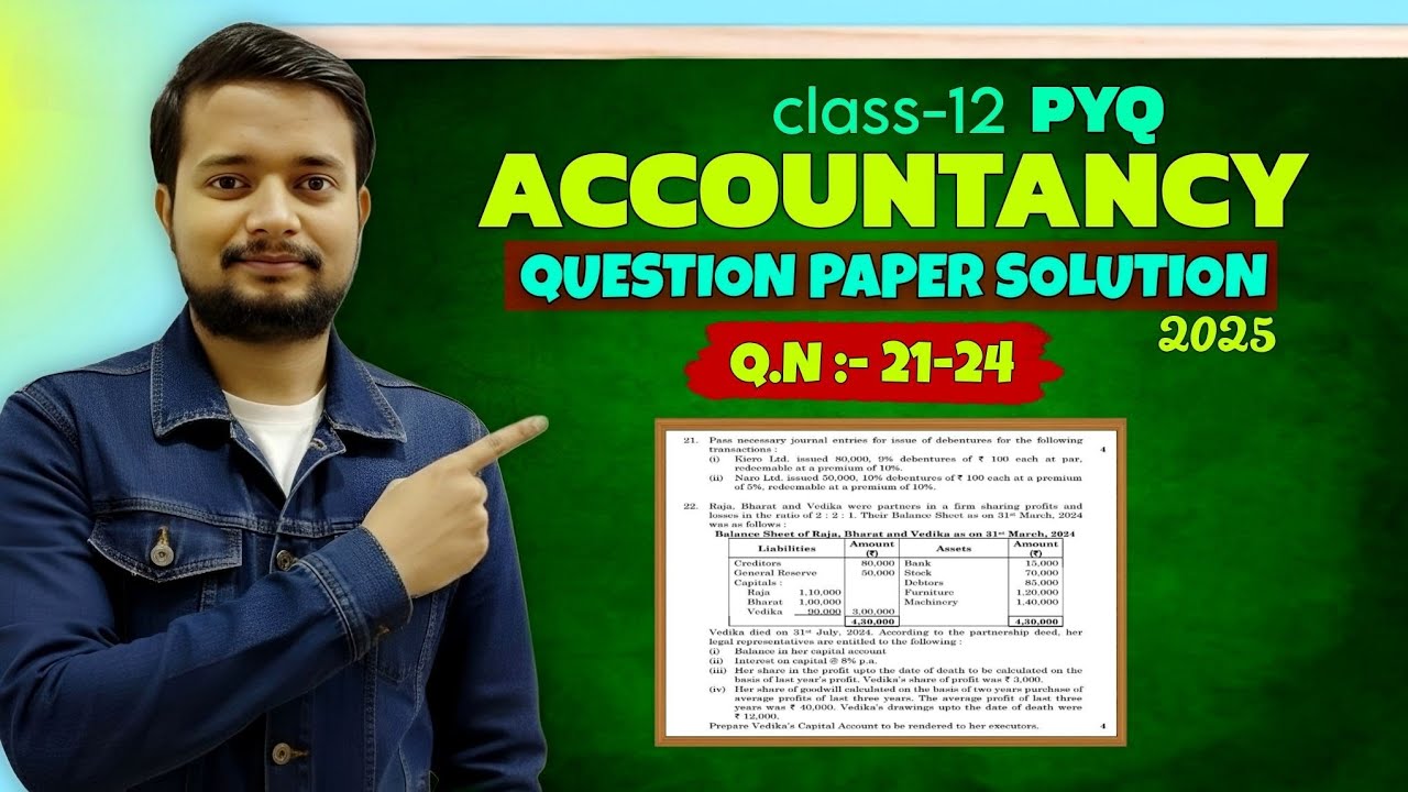 | PYQ-2025 | Class:-12th Accountancy | Q.N:- 21 to 24 | Solution With ...