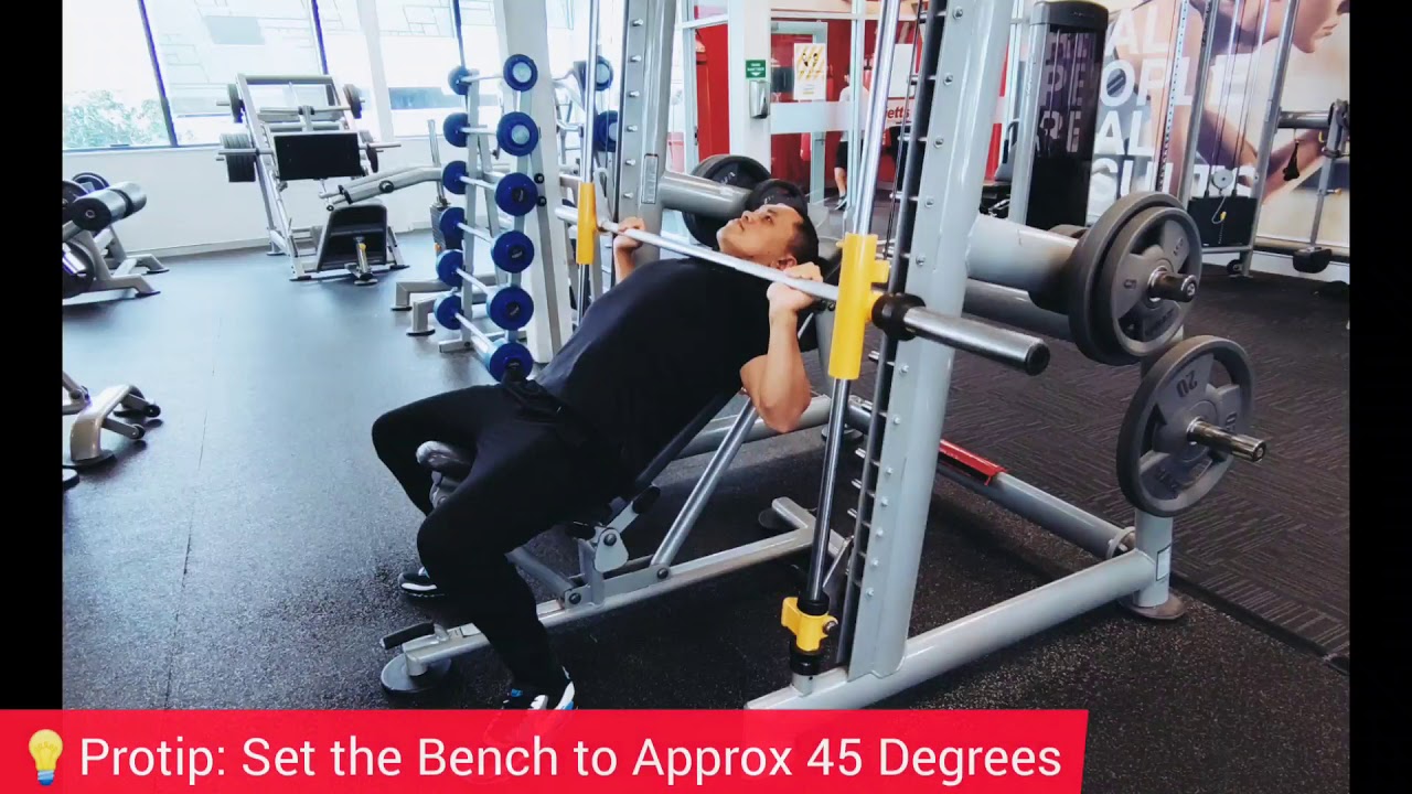 Smith Machine Incline Bench Press: Partial Reps - YouTube