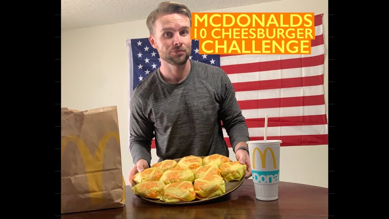MCDONALDS 10 CHEESEBURGER CHALLENGE | FIRST FOOD CHALLENGE | FAIL ...