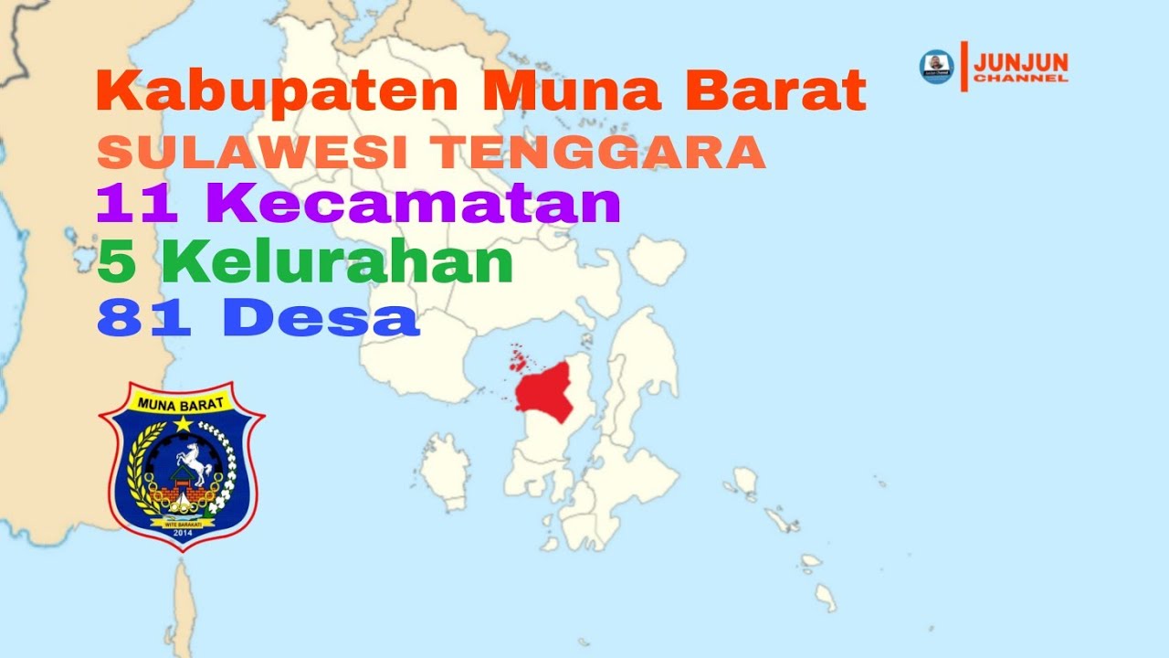Kabupaten Muna Barat, Sulawesi Tenggara, 11 Kecamatan, 5 Kelurahan, 81 ...