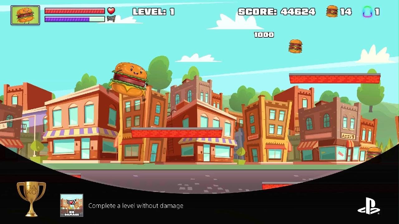 Burger Run ~ Complete a level without damage Trophy - YouTube