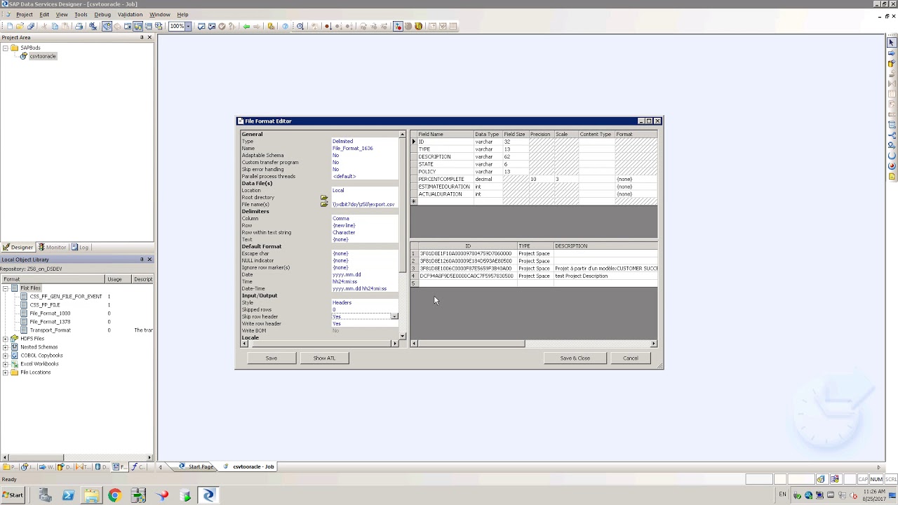 Sap Bo Data Services Tutorial Csv To Database Youtube 2611