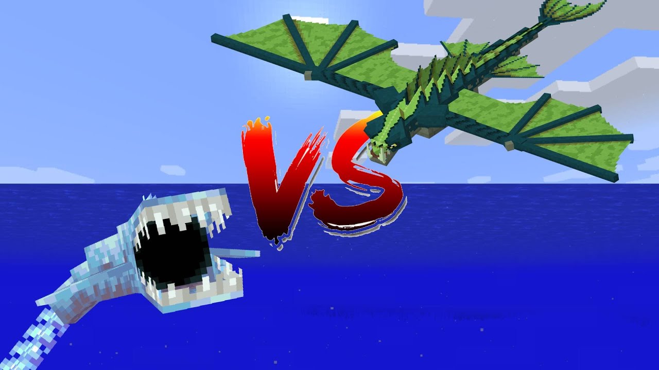 minecraft mob battles 25- great thrasher vs naga - YouTube