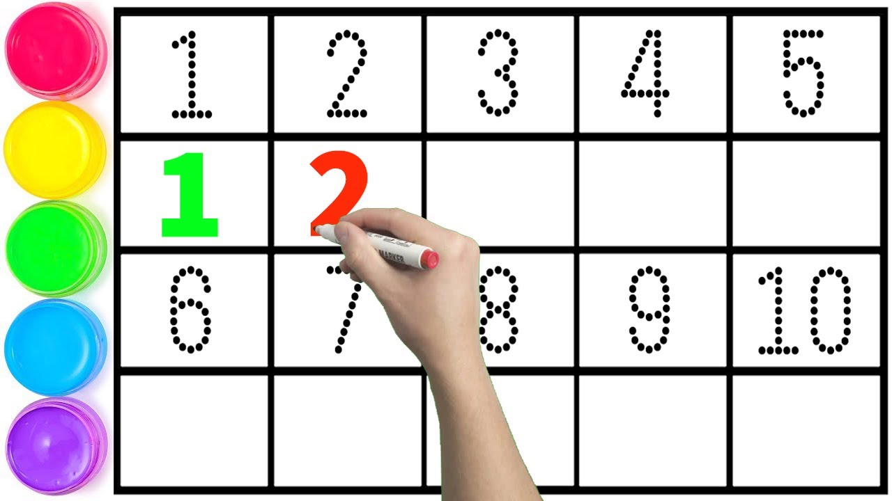 How to Write Numbers 1 to 10 Easy Step-by-Step for Kids | KS ART - YouTube
