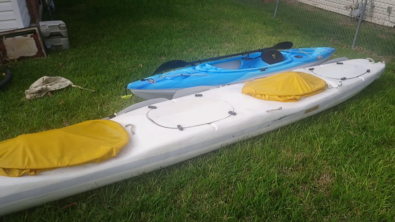 Handmade touring tandem Kevlar sea kayak - YouTube