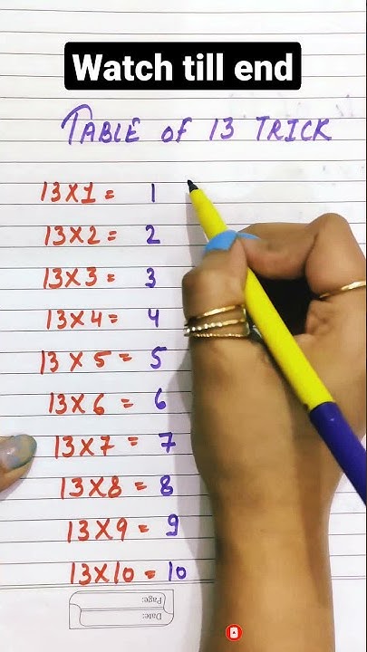 13 table Trick | Easy and fast way to learn | Math Tips and Tricks | #shorts #table_of_13 #Trick ...
