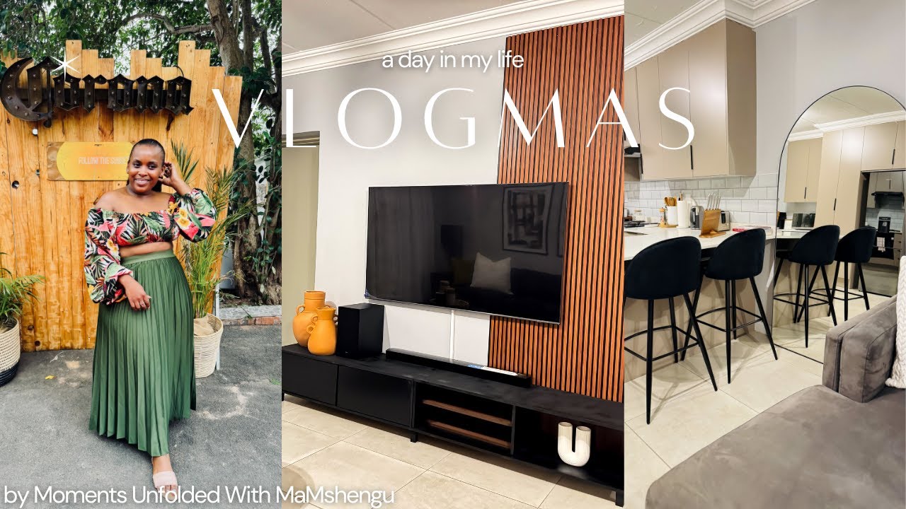 VLOGMAS EP2: Decofurn | DIY TV Stand + Panels | New Counter Stools ...