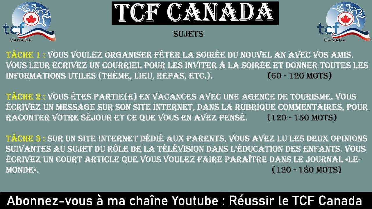 TCF CANADA : Correction (Le rôle de la télévision) d'une épreuve ...