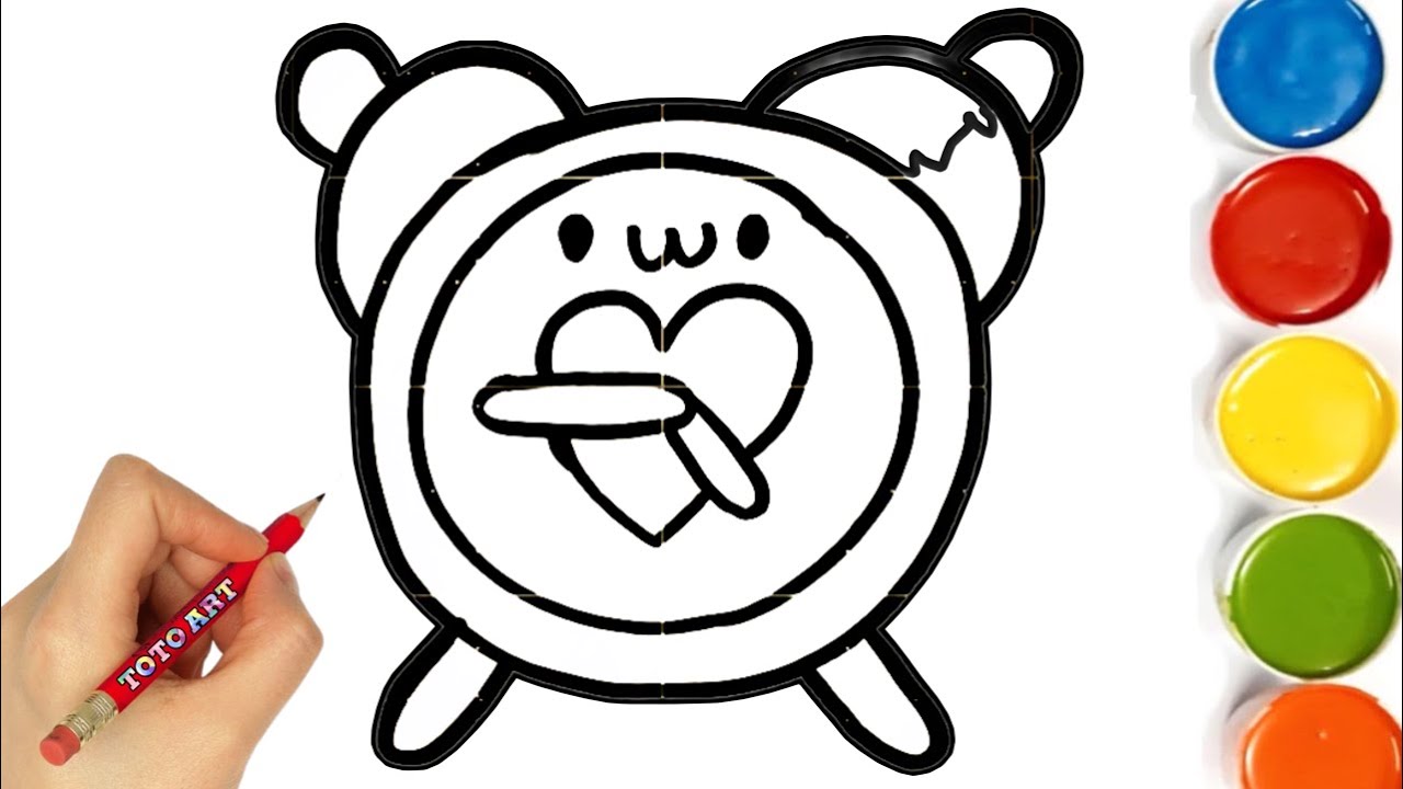 How to draw Cute O'clock -Colouring for Kids & Toddlers |Draw, Paint ...