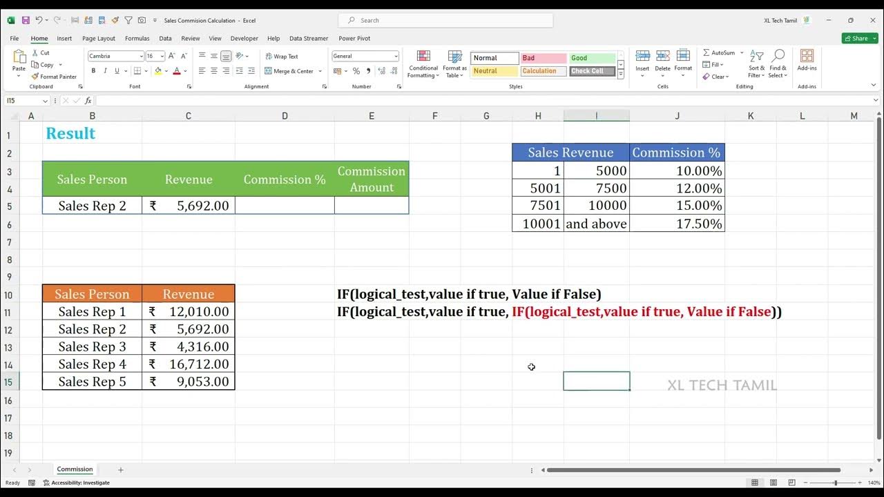 தமிழில் EXCEL NESTED IF| POWER OF NESTED IF FUNCTIONS IN TAMIL |Excel in Tamil | #XLTECHTAMIL ...