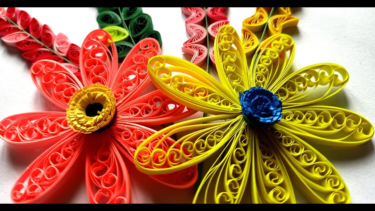 Large twisted loops flower | Paper flower | Quilling tutorial ...