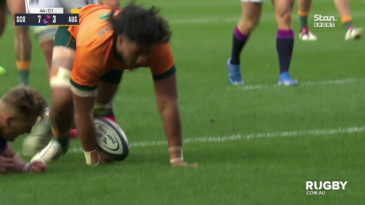 Rob Leota finishes amazing Wallabies try - YouTube