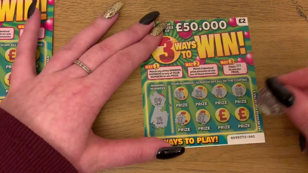 £2 Green And Red 3 Ways To Win Scratch Cards, 50k Jackpot, UK ...