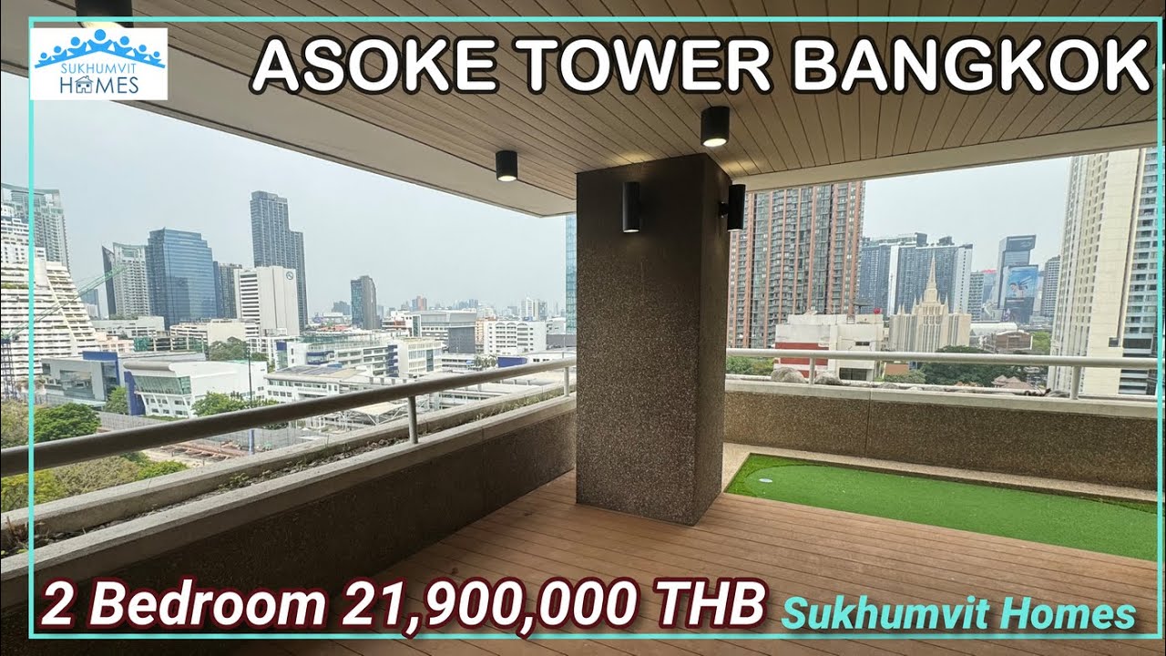 Large Terrace 2 Bedroom Condo Bangkok Asoke Towers 21,900,000 THB - YouTube