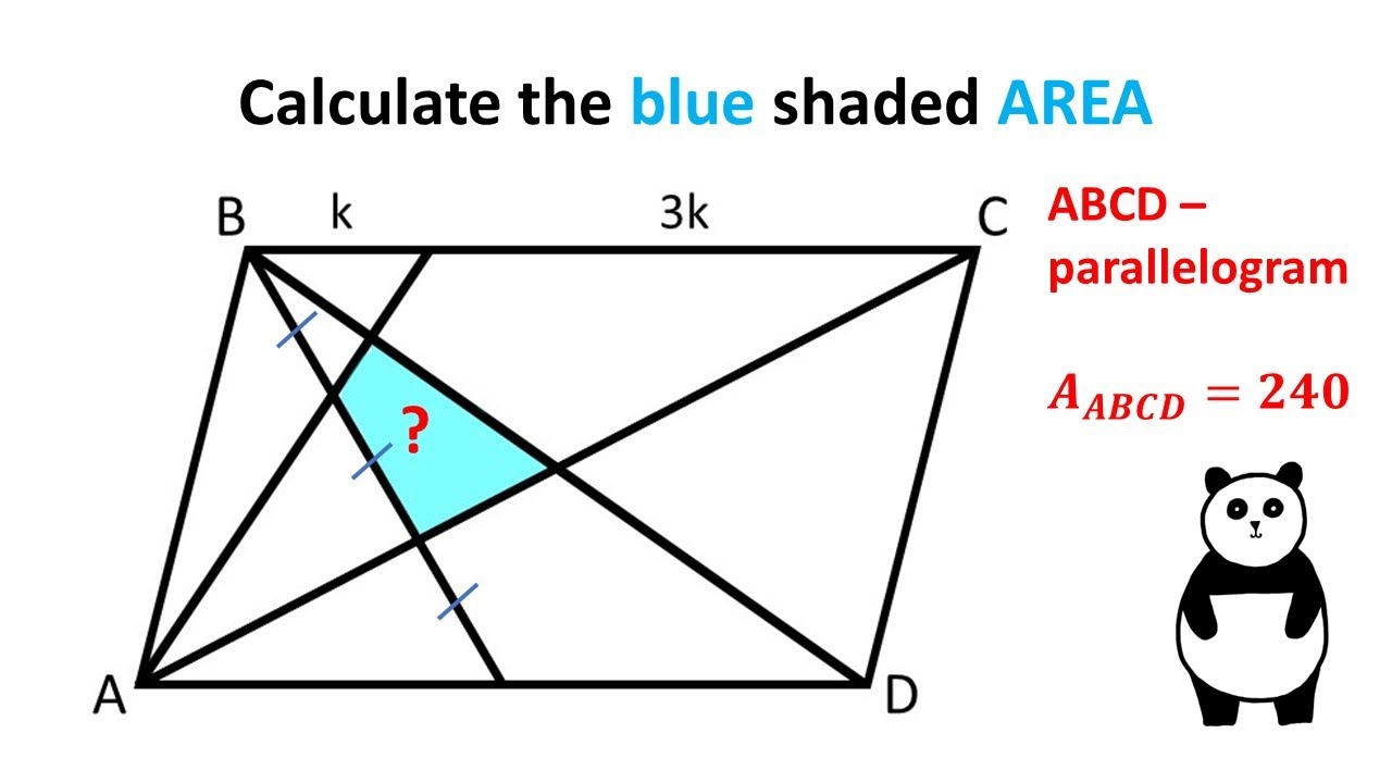 Calculate the Area of the Blue Shaded Quadrilateral. Geometry puzzle ...