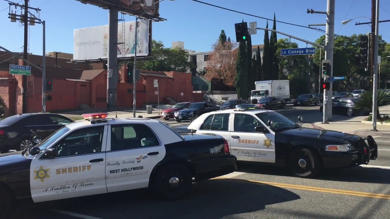 LASD and LAPD responds to call in West Hollywood - YouTube