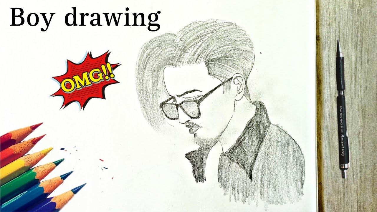 How to Draw a Boy with glasses (Easy way) | Drawing Pictures | a Boy ...