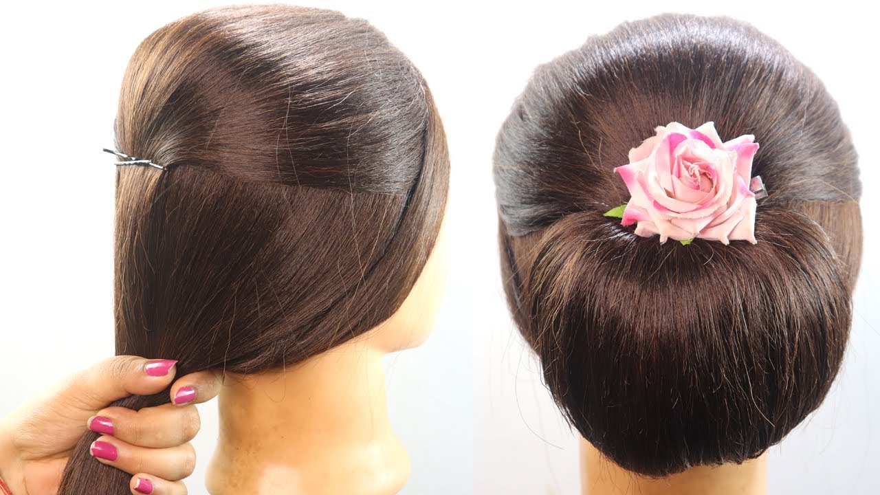 very easy wedding guest hairstyle! new rose bun hairstyle for wedding ...