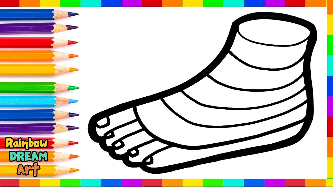 How to Draw a Colorful Foot | Easy Step By Step - YouTube
