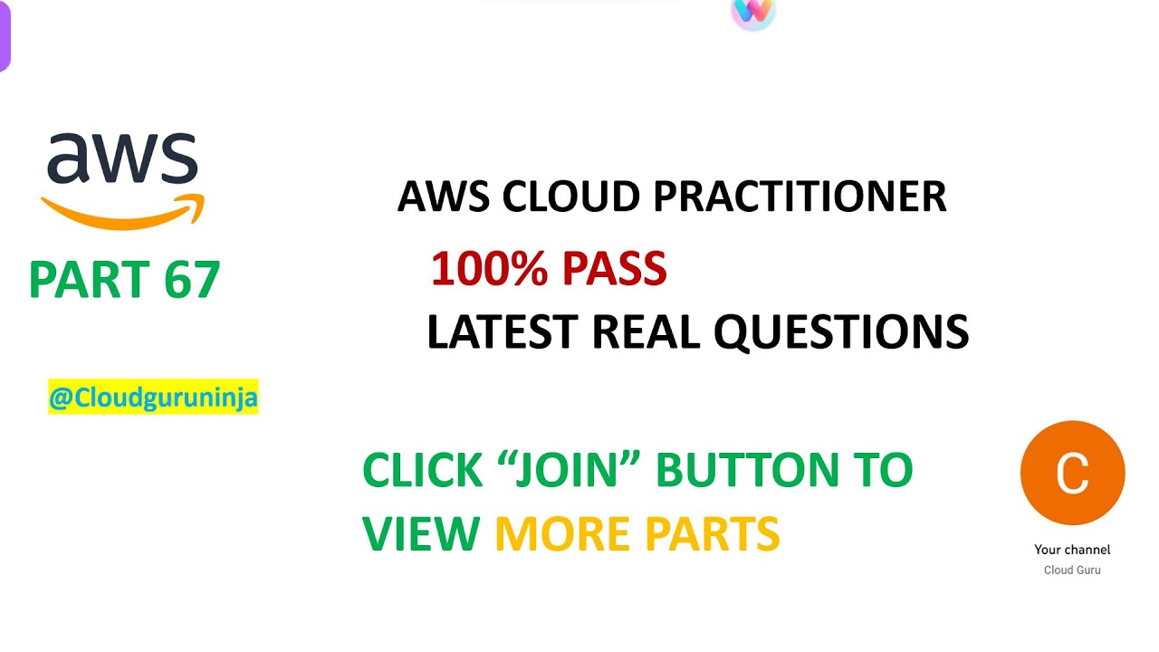 PART 67 - AWS Cloud Practitioner Real Certification Questions - YouTube