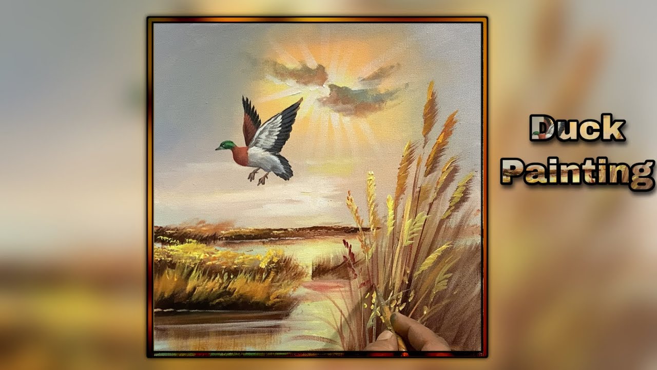 Acrylic Duck Painting | Wildlife Art | How to paint/Canvas |Bird ...