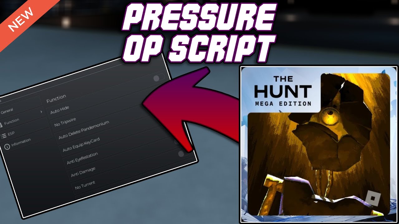 [The Hunted] Pressure OP Script (2025) PASTEBIN - Auto Hide | ESP | Speed Boost | Auto Unlock ...
