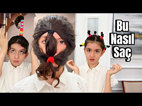 ANNESİ ESMANUR'A KOMİK SAÇ MODELLERİ YAPTI!