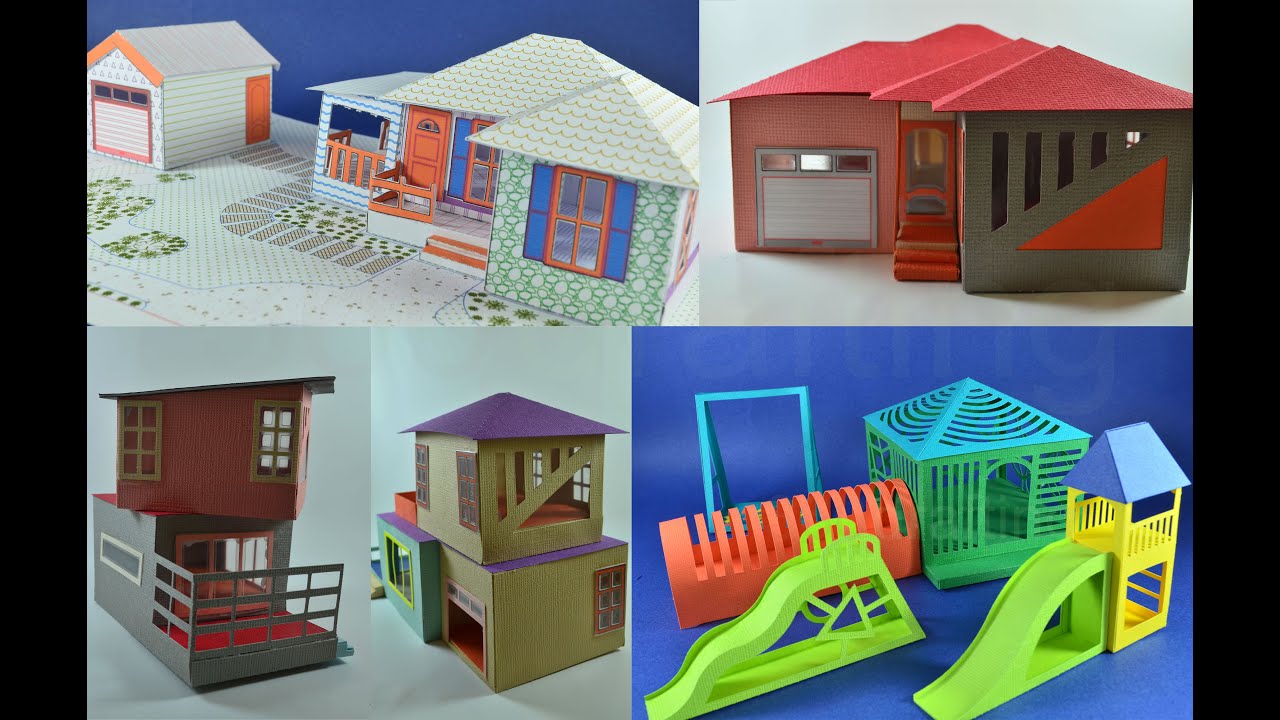 HOUSES AND PLAYGROUND WITH PAPER - YouTube