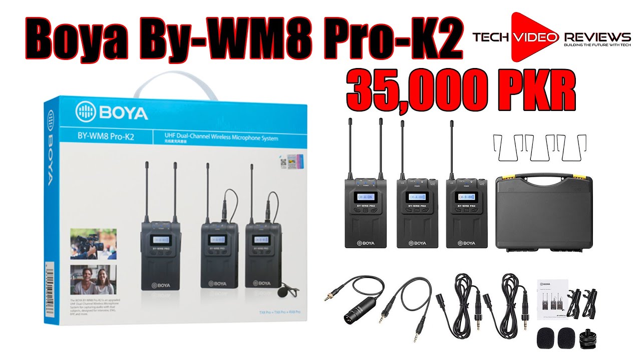 Boya By WM8 Pro K2 UHF Dual Channel Professional Wireless Microphone ...