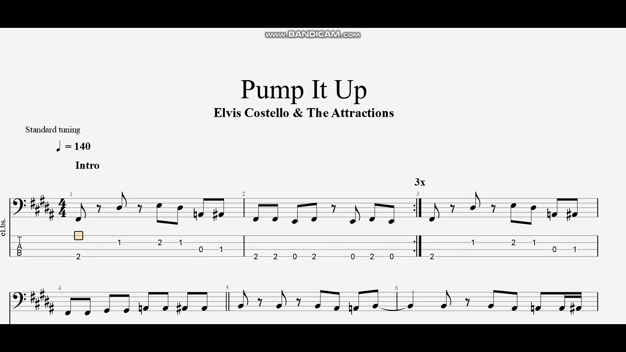 Elvis Costello & The Attractions - Pump It Up (bass tab) - YouTube