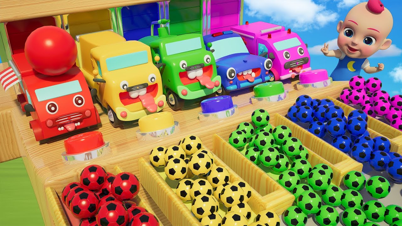Colorful Buses & Balls | Exciting Color Challenge for Kids | Fun ...