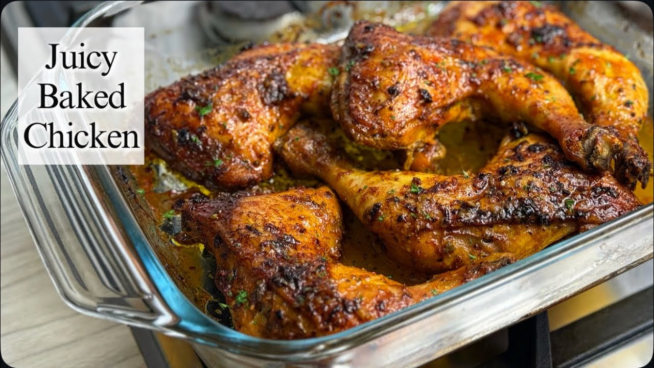 Juicy baked chicken - YouTube