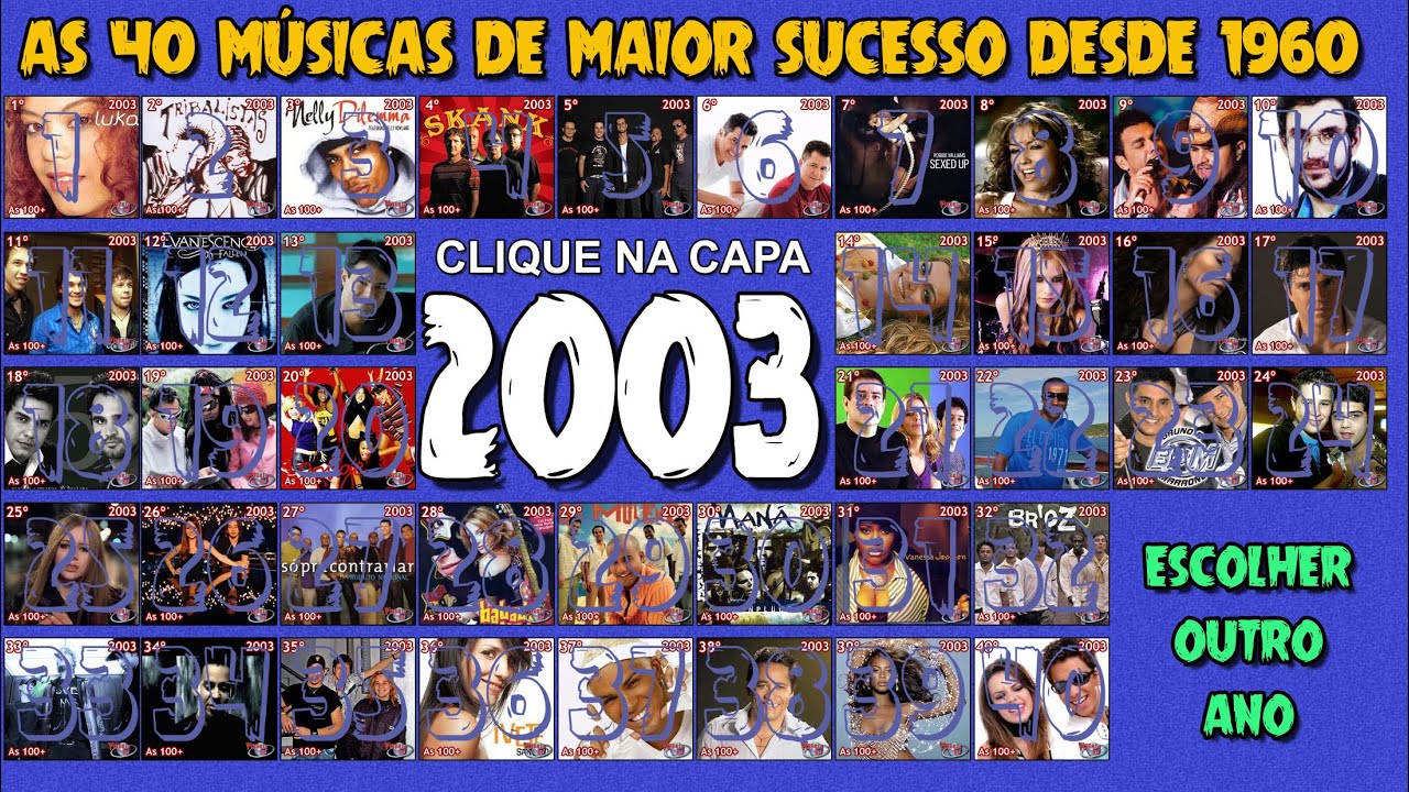 Os 40 maiores sucessos de 2003 (Video Interativo) - YouTube