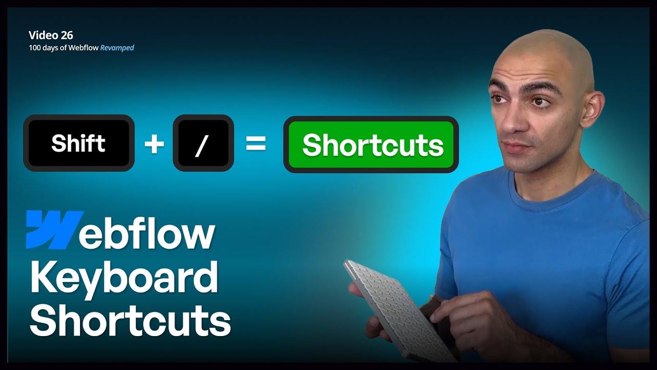 Keyboard shortcuts that will boost your productivity on Webflow - YouTube