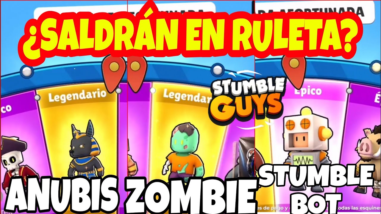 ¿SALDRÁN EN RULETA? ANUBIS Y ZOMBIE EN STUMBLE GUYS - YouTube
