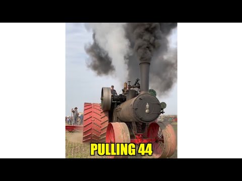 Buharlı Traktör 44 lü pulluk ile devasa büyüklükte tarla sürüyor sizce kaç beygir gücüne sahip??!!