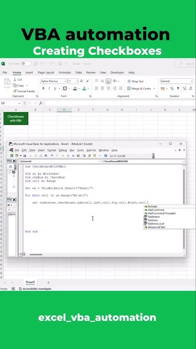 Automate Excel With Vba Checkboxes Boost Productivity Shortsvideo Vba Excelvba Automation 