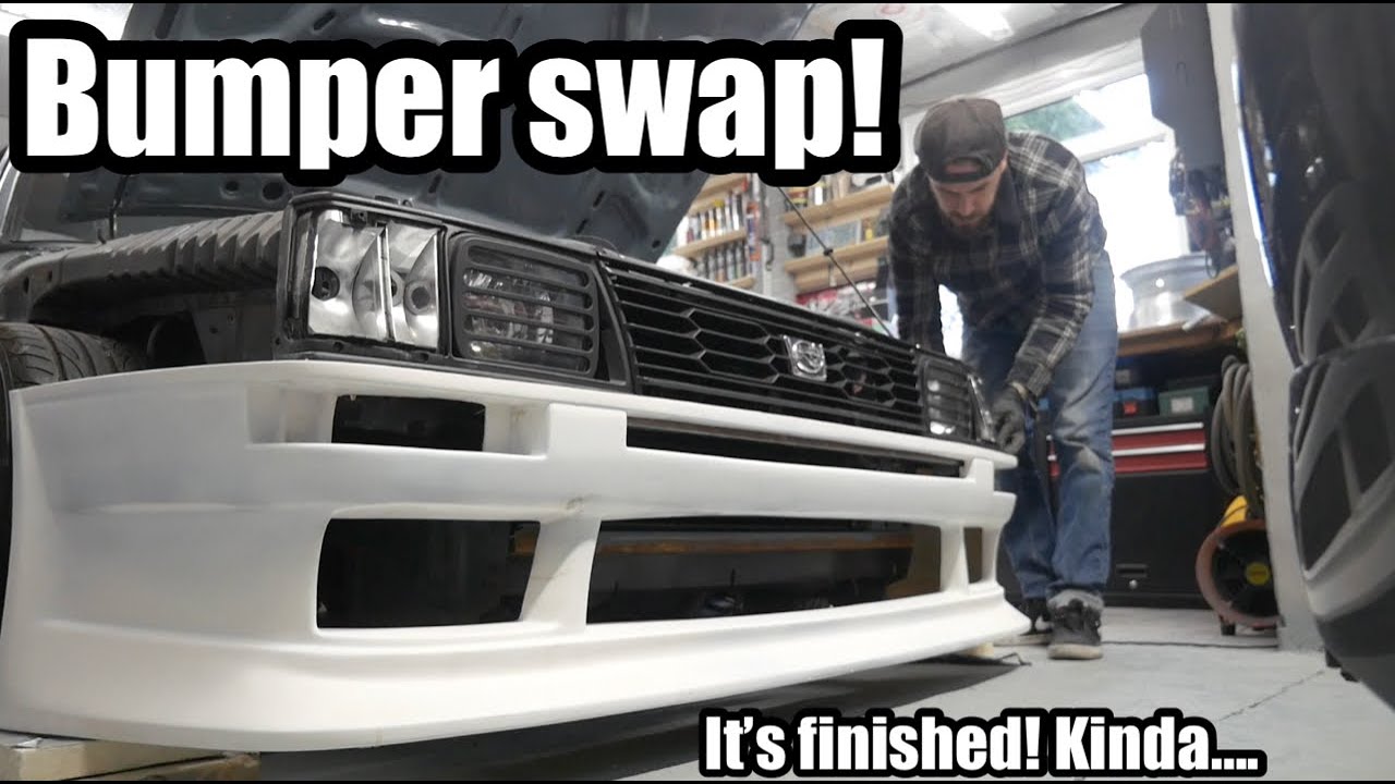 Finishing the AE86 bumper swap on my Subaru Brat (kinda) - YouTube