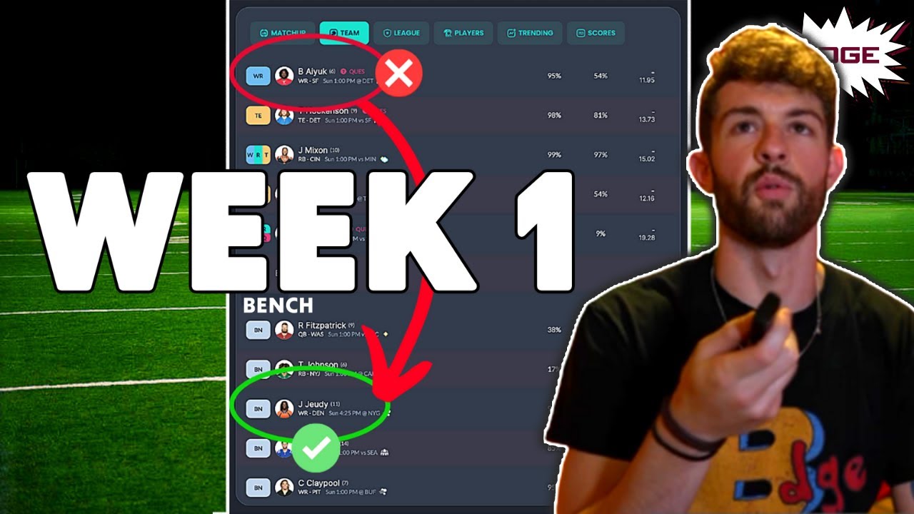 WEEK 1 Fantasy Football Start/Sits - Setting ALL of MY Fantasy Lineups ...