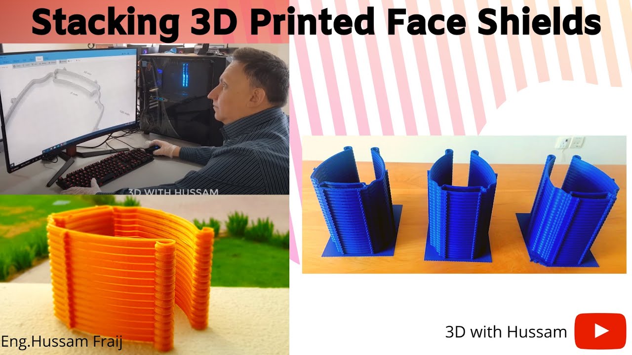 Stacking 3D Printed Face Shields - YouTube