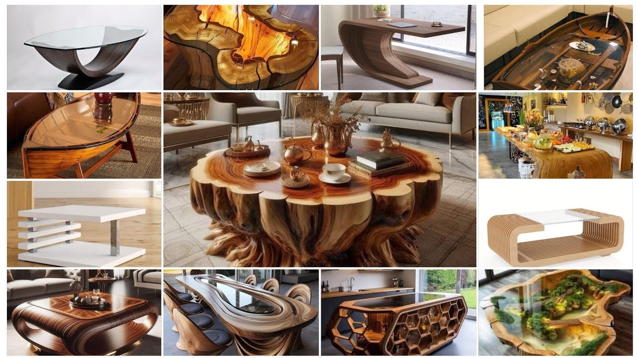 Unique wooden table designs. New style tables. - YouTube
