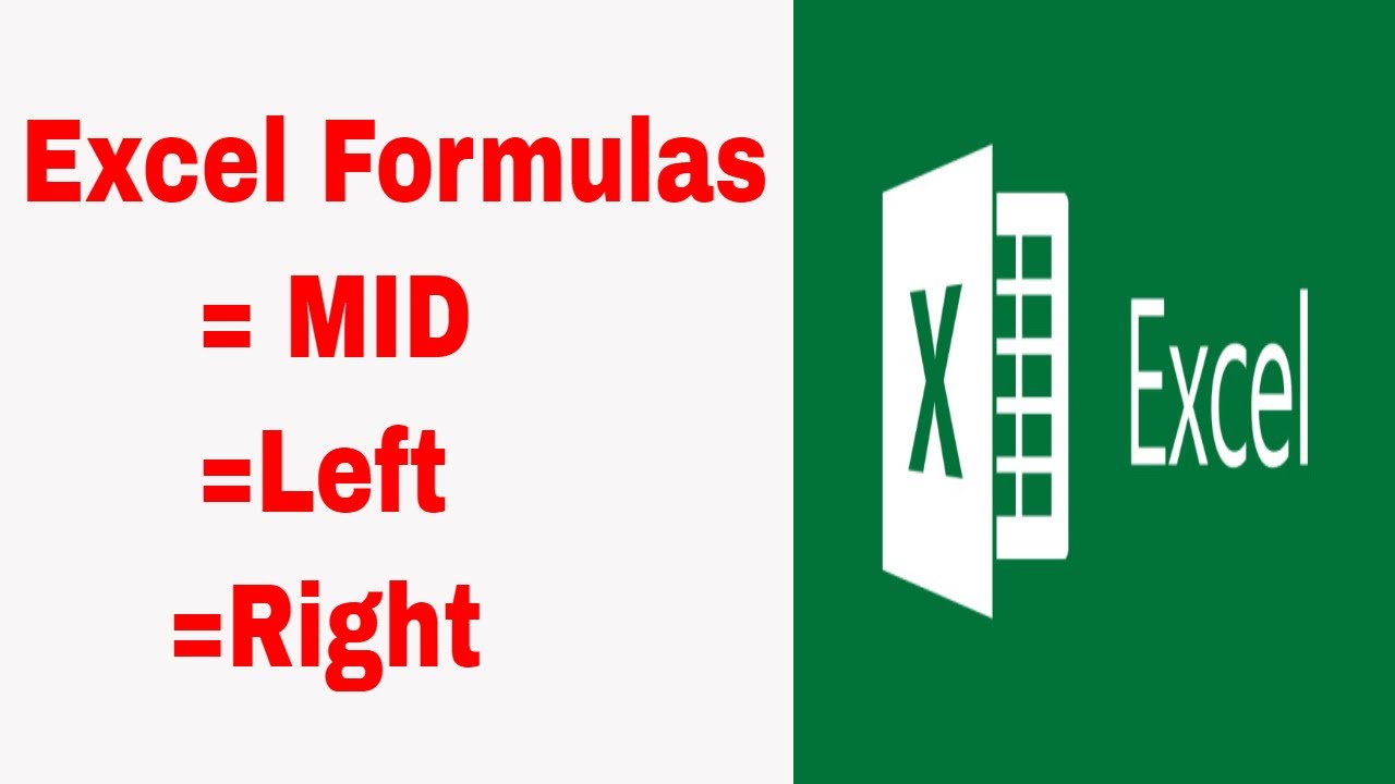 Part 12 Mid Left Right Formulas In Tamil Excel Formula In Tamil Mid Right Left Youtube