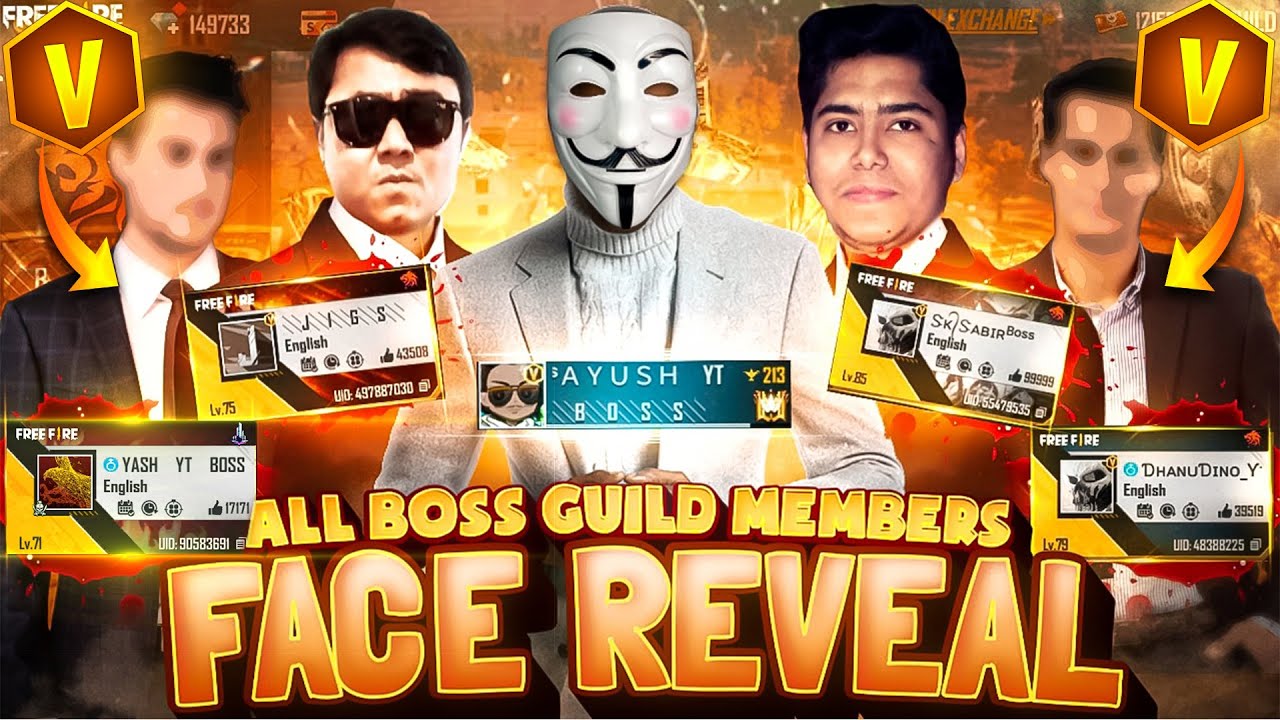 BOSS GUILD ALL MEMBERS FACE REVEAL 😍|| BOSS AYUSH FACE REVEAL || - YouTube