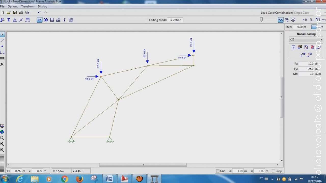 DICA - Usando o Ftool para calcular estrutura com geometria qualquer, by Olídio Volpato - YouTube