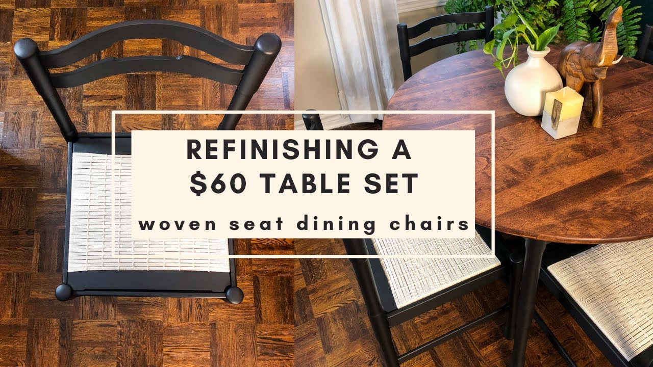 DIY Table Set Makeover | Easy Woven Dining Chairs - YouTube