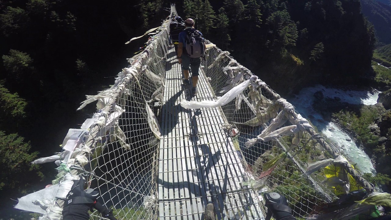 Sir Edmund Hillary Hängebrücke / Suspension Bridge - Nepal Nationalpark ...