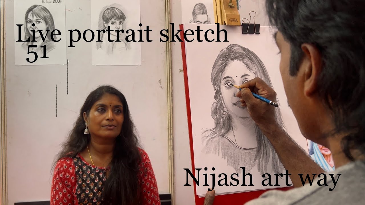 Live portrait sketch 51 - YouTube