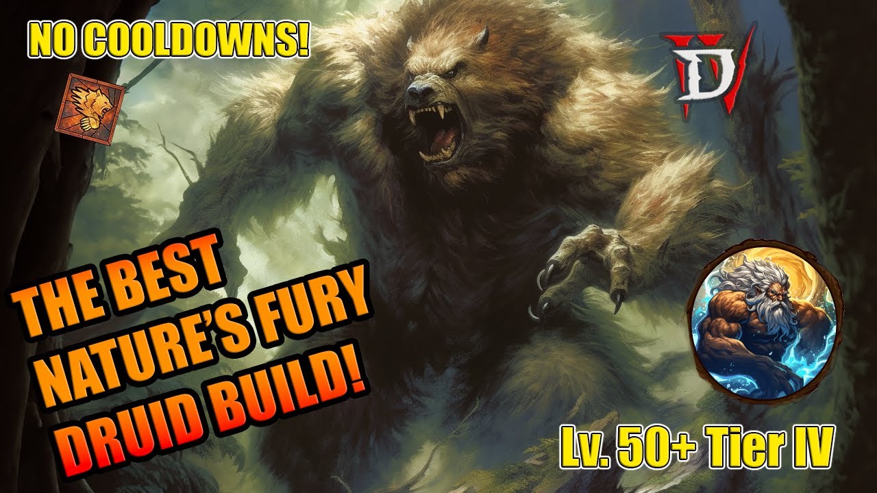 Diablo 4 BEST NATURES FURY - DRUID BUILD - TIER IV ENDGAME - YouTube